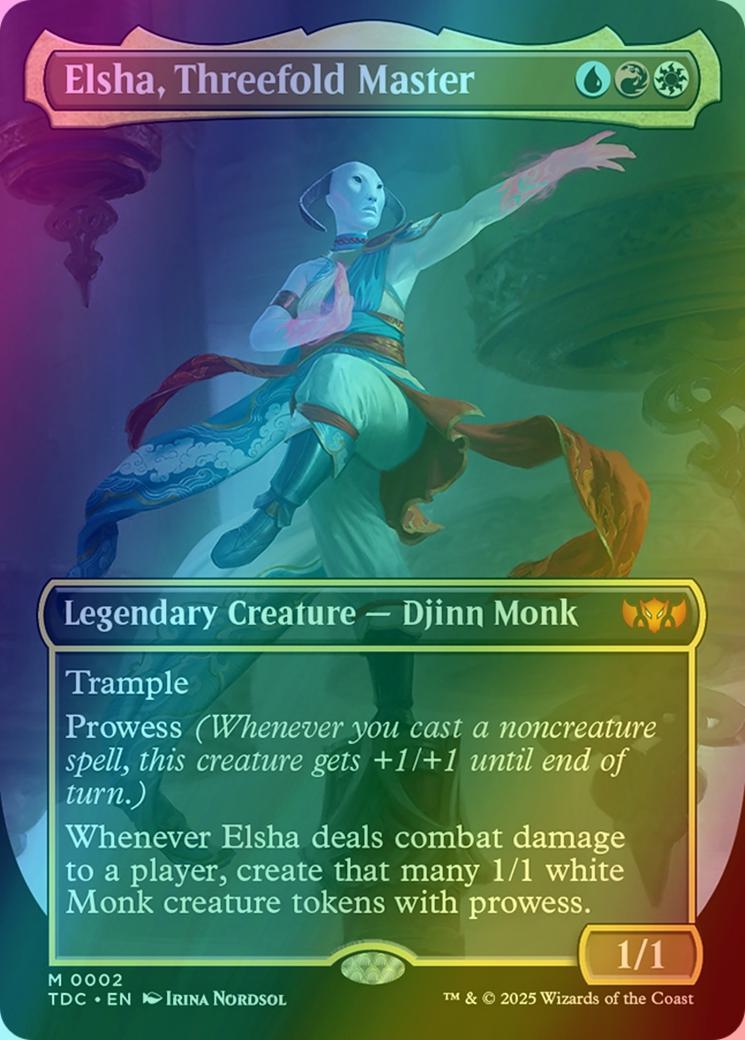 Elsha, Threefold Master [2] [Borderless] [Tarkir: Dragonstorm: Command – Face to Face Games