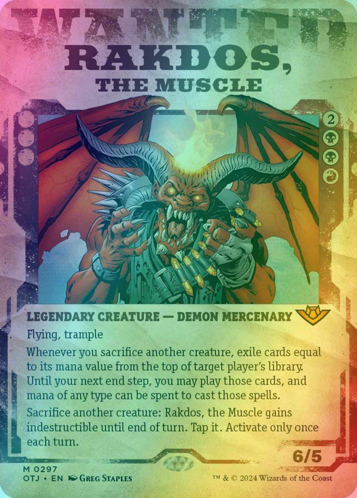 Rakdos, the Muscle [297] [Wanted Poster Showcase] [Outlaws of Thunder ...