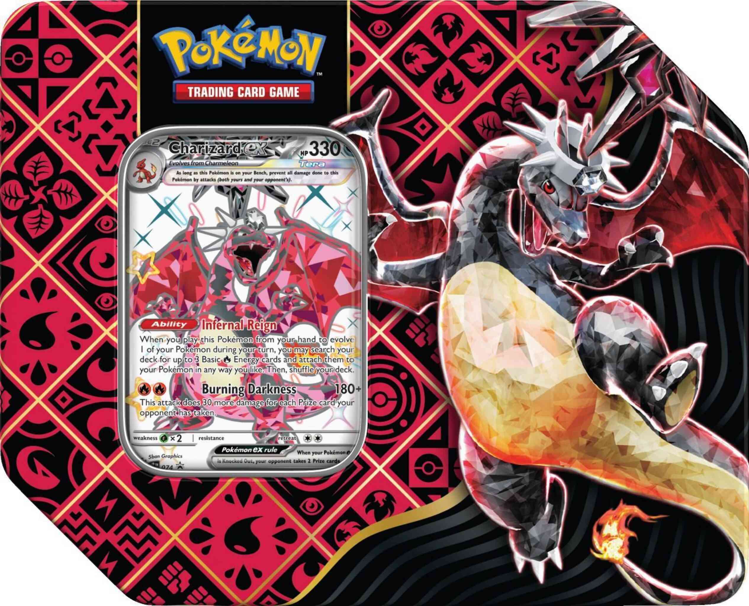 Pokémon TCG: Scarlet & Violet - Paldean Fates - Tin - Charizard ex ...