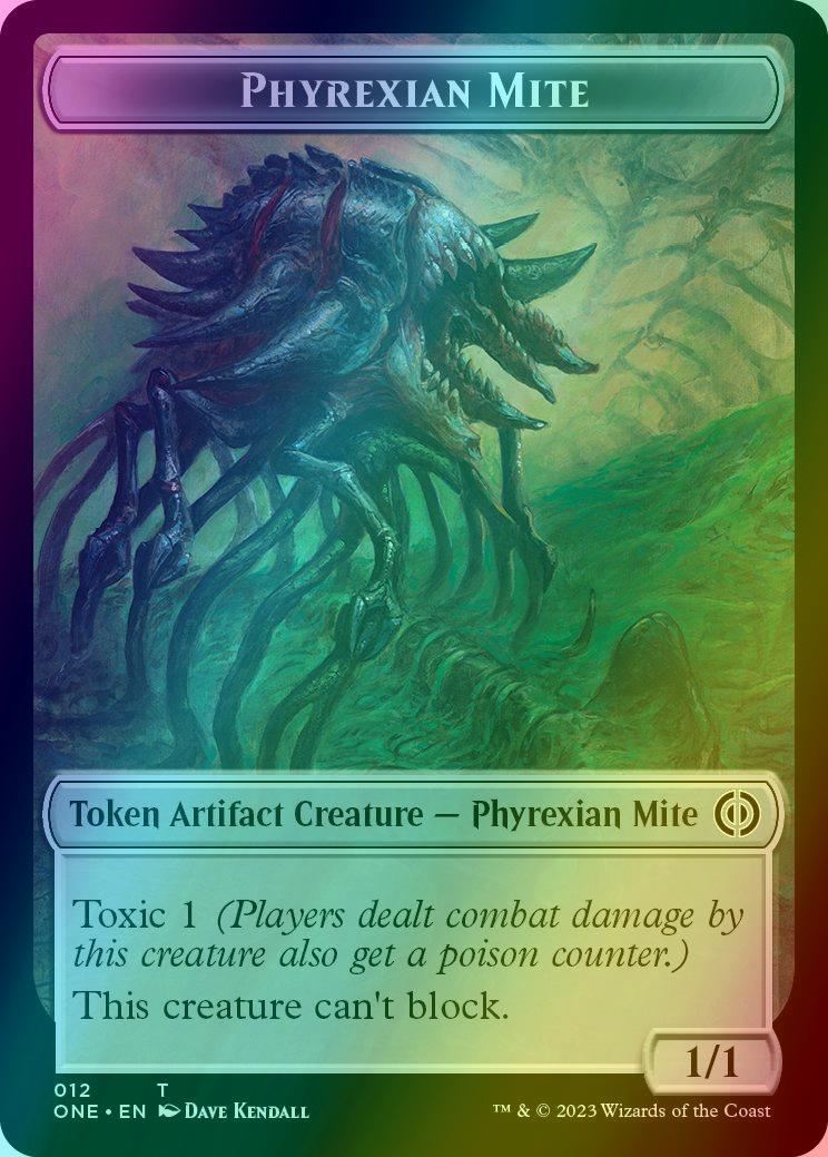 Phyrexian Mite Token (11) // Phyrexian Mite Token (12) [Phyrexia: All Will Be One: Tokens] [Foil ...