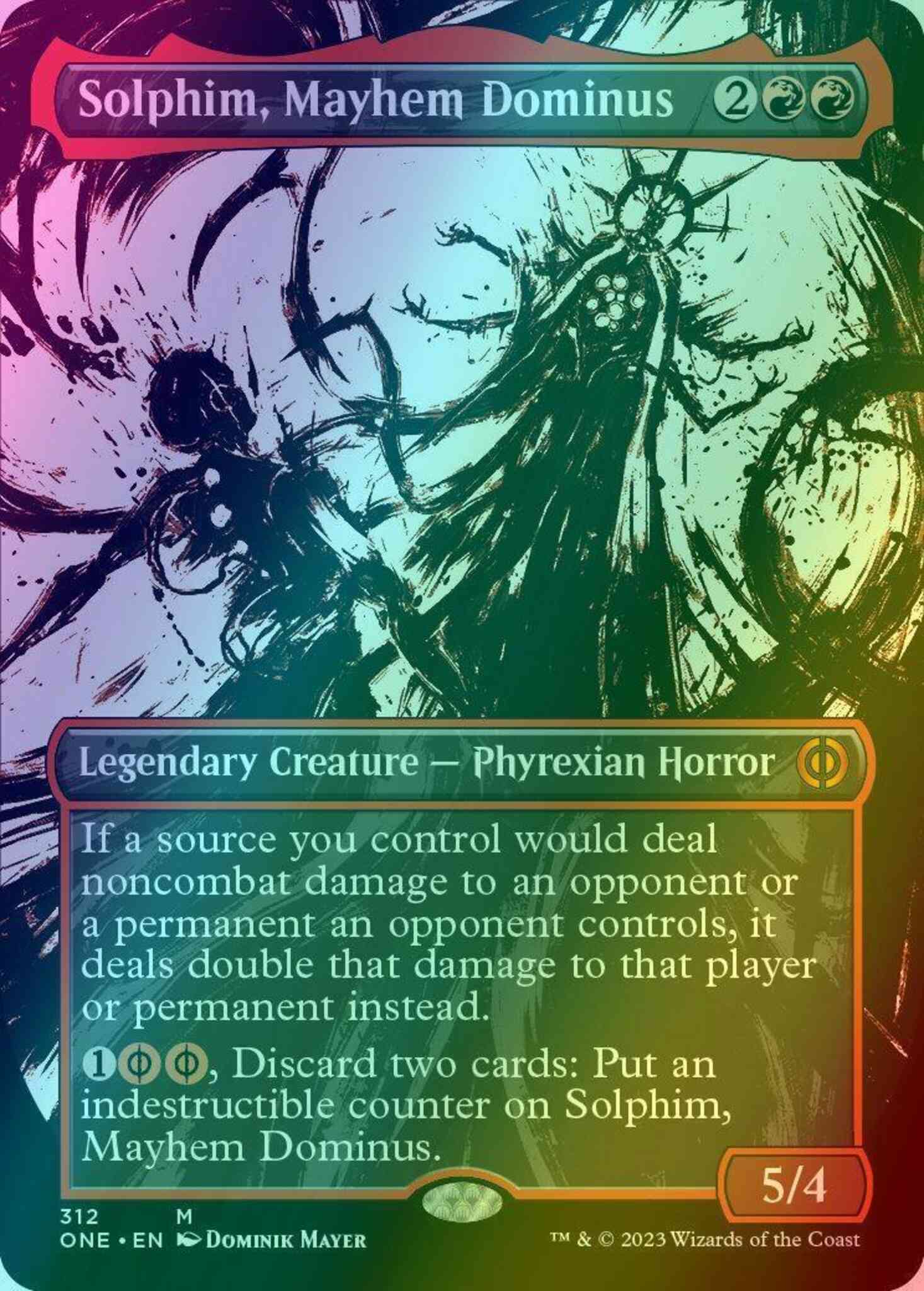 Solphim, Mayhem Dominus [312] [Borderless] [Ichor] [Phyrexia: All Will Be One] [Foil] – Face to ...