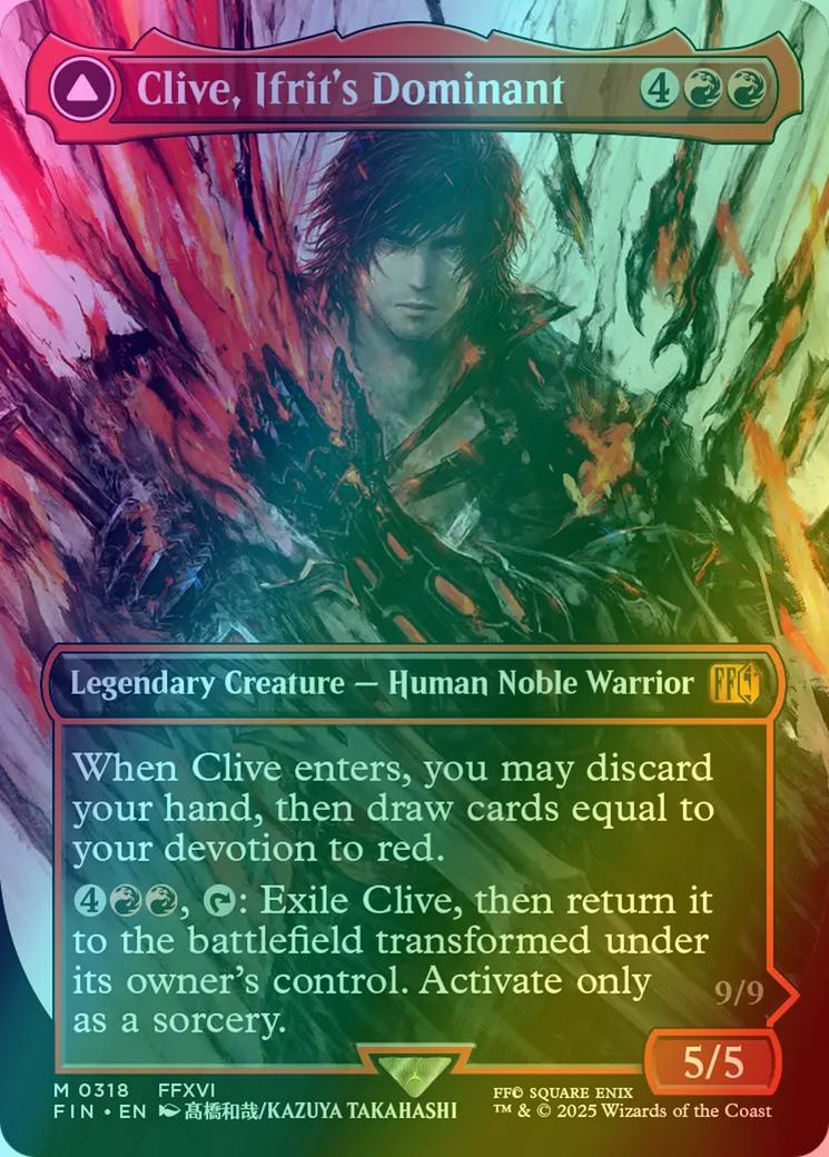 Clive, Ifrit's Dominant // Ifrit, Warden of Inferno [318] [Borderless] [FINAL FANTASY] [Foil ...