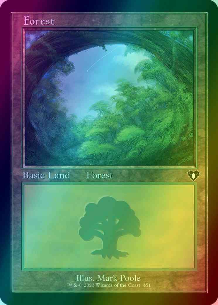 Forest [451] [Retro Frame] [Commander Masters] [Foil] – Face to Face Games