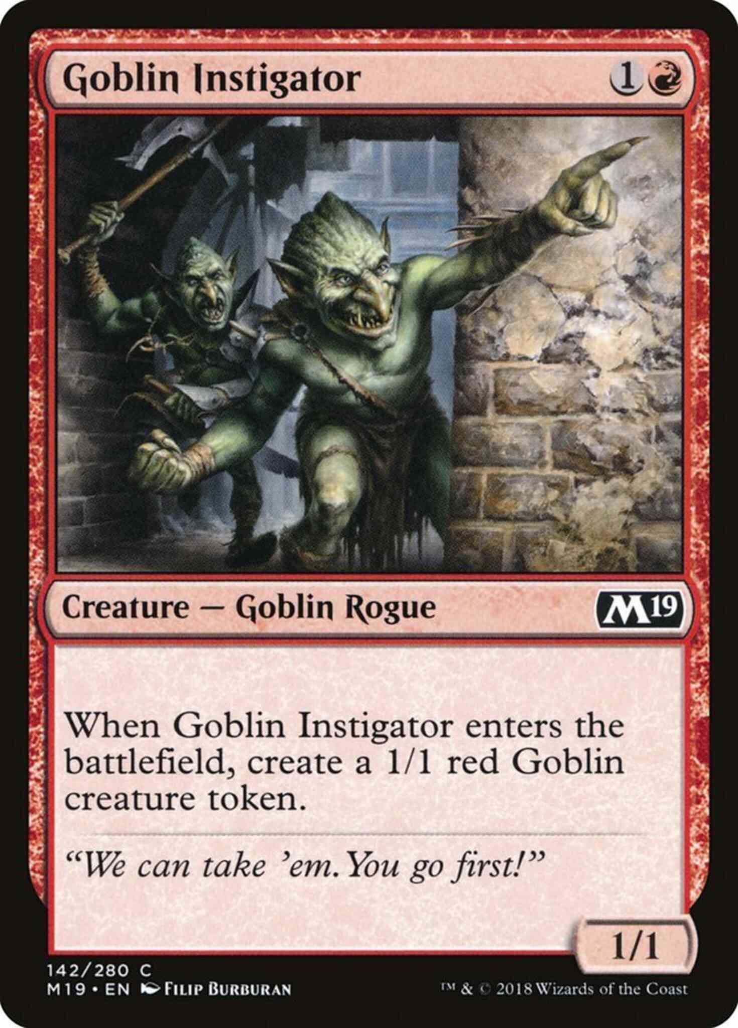 Goblin Instigator [142] [Core Set 2019] [Non-Foil] – Face to Face Games