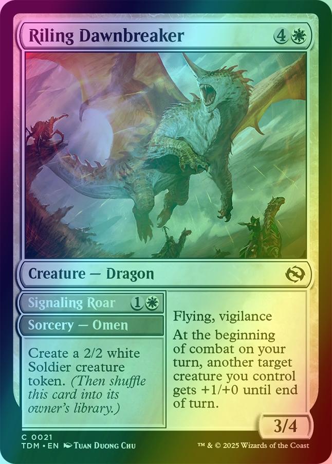 Riling Dawnbreaker // Signaling Roar [21] [Tarkir: Dragonstorm] [Foil ...