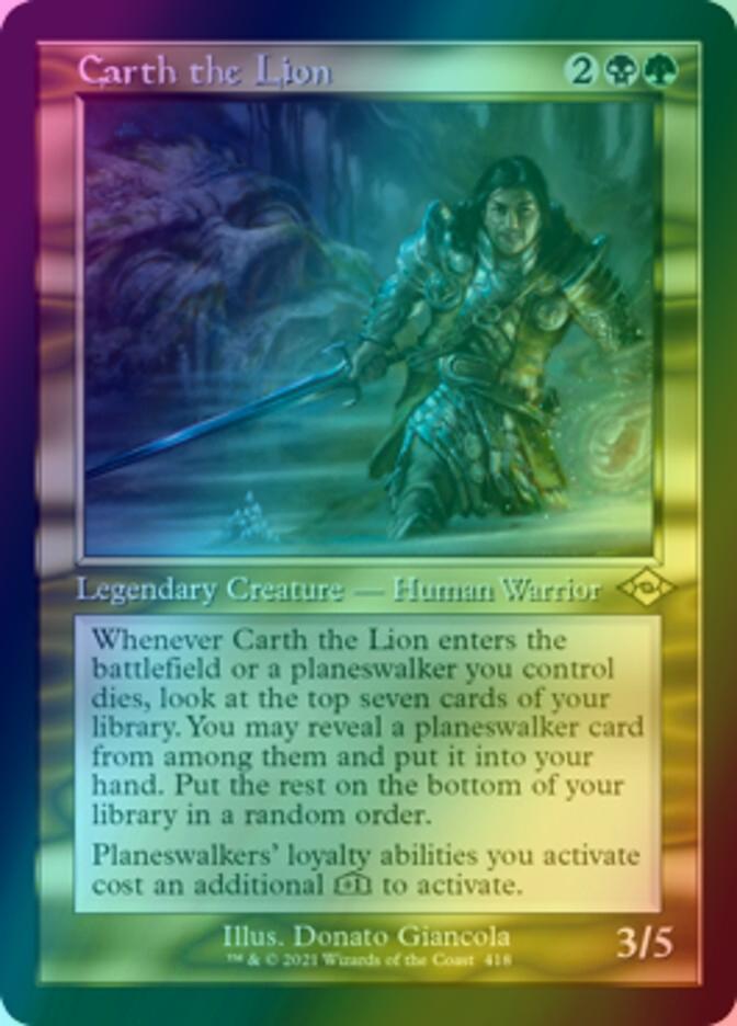 Carth the Lion [418] [Retro Frame] [Modern Horizons 2] [Foil] – Face to ...
