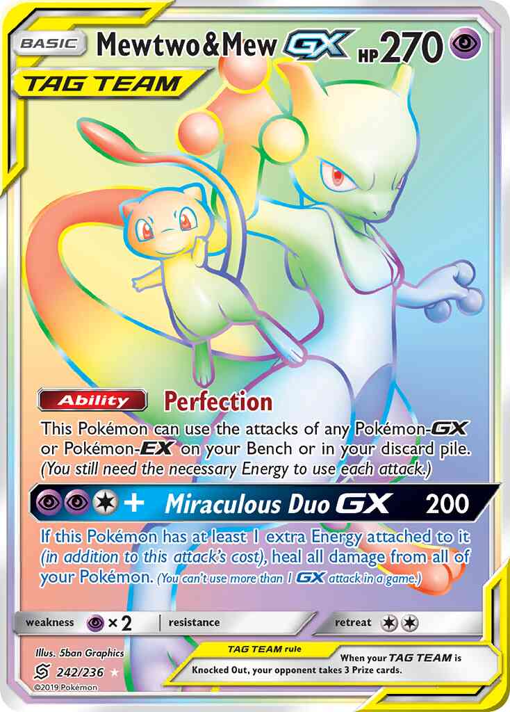 Mewtwo & Mew-GX - 242/236 - Rare Secret [sm11-242] [Secret] – Face to ...