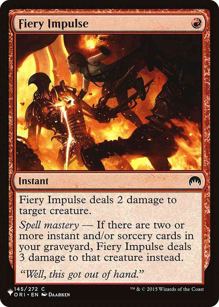 Fiery Impulse [ORI-145] [The List] [Non-Foil] – Face to Face Games