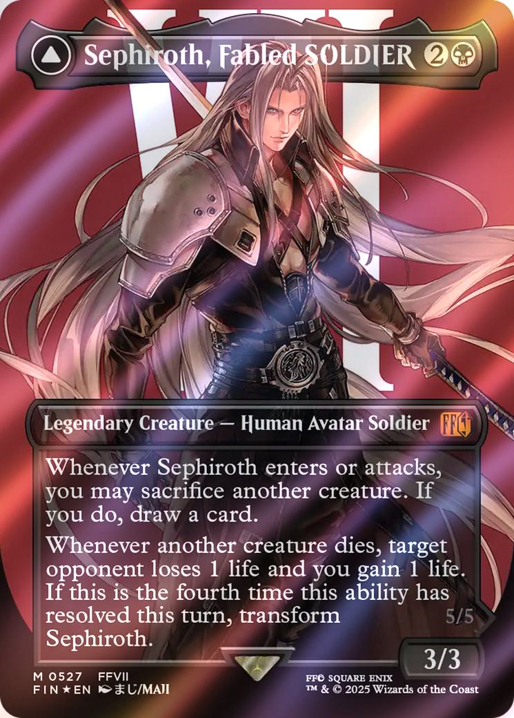 Sephiroth, Fabled SOLDIER // Sephiroth, One-Winged Angel [527] [Borderless] [Character] [FINAL ...