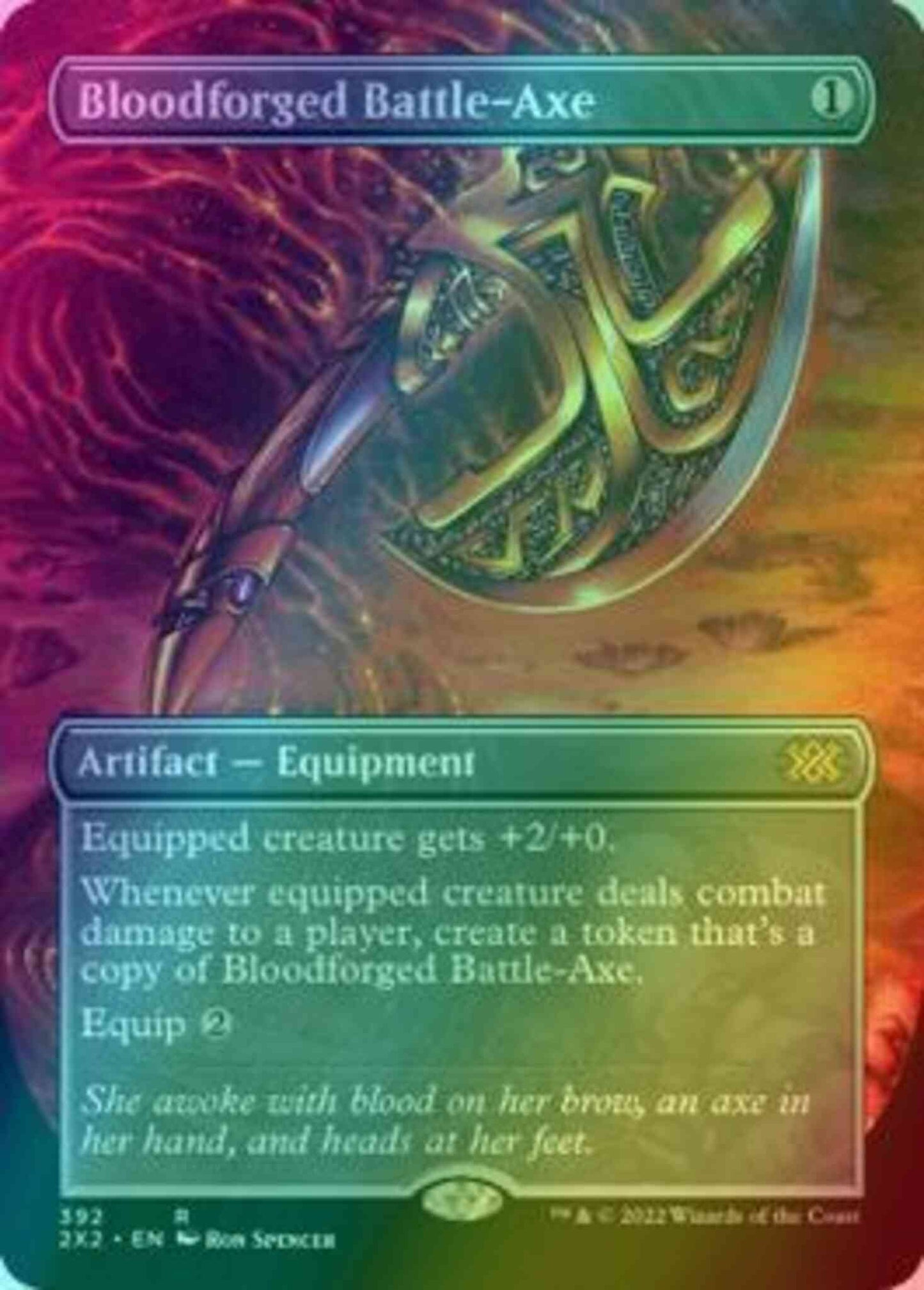 Bloodforged Battle-Axe [392] [Borderless] [Double Masters 2022] [Foil ...
