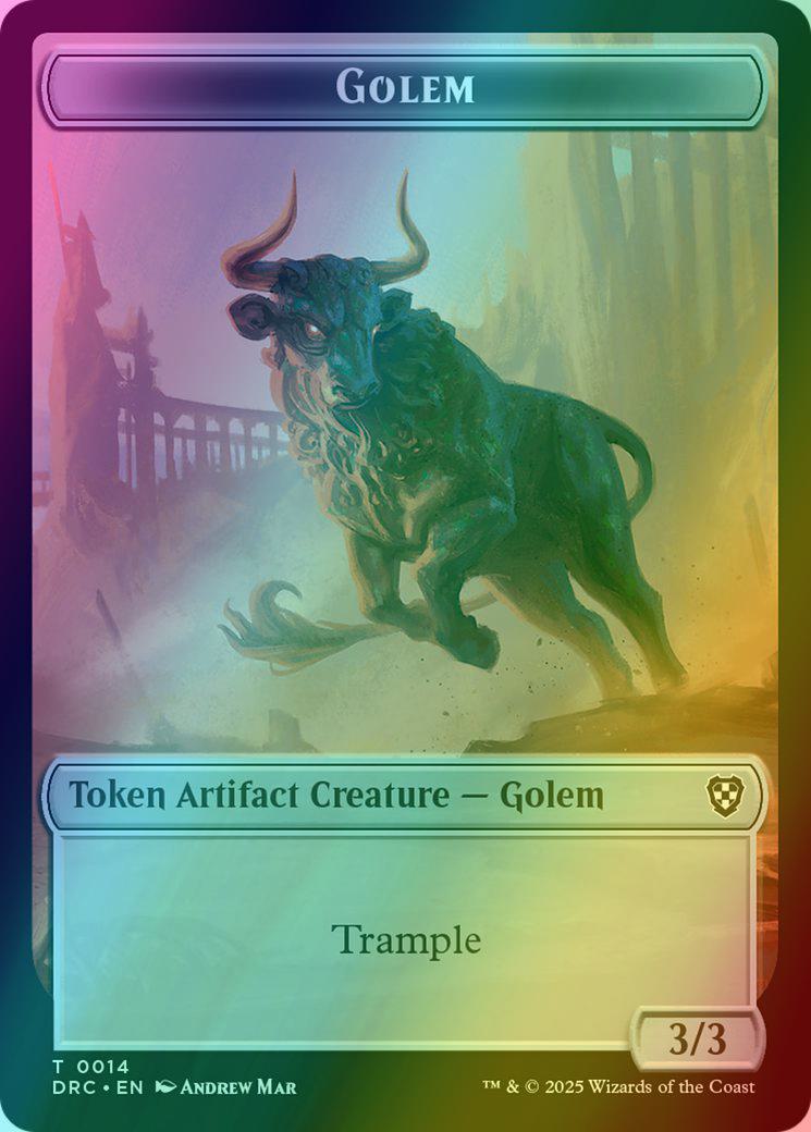 Golem Token (14) // Golem Token (15) [Aetherdrift: Commander: Tokens ...