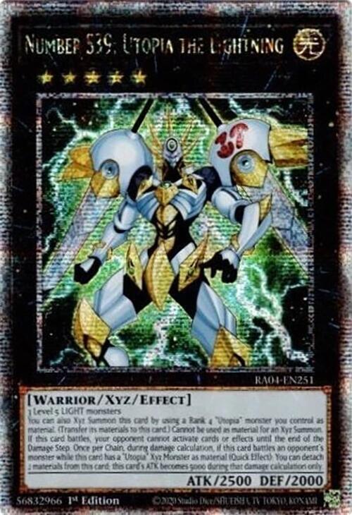 Number S39: Utopia the Lightning - RA04-EN251 - Quarter Century Secret Rare - 1st Edition – Face ...